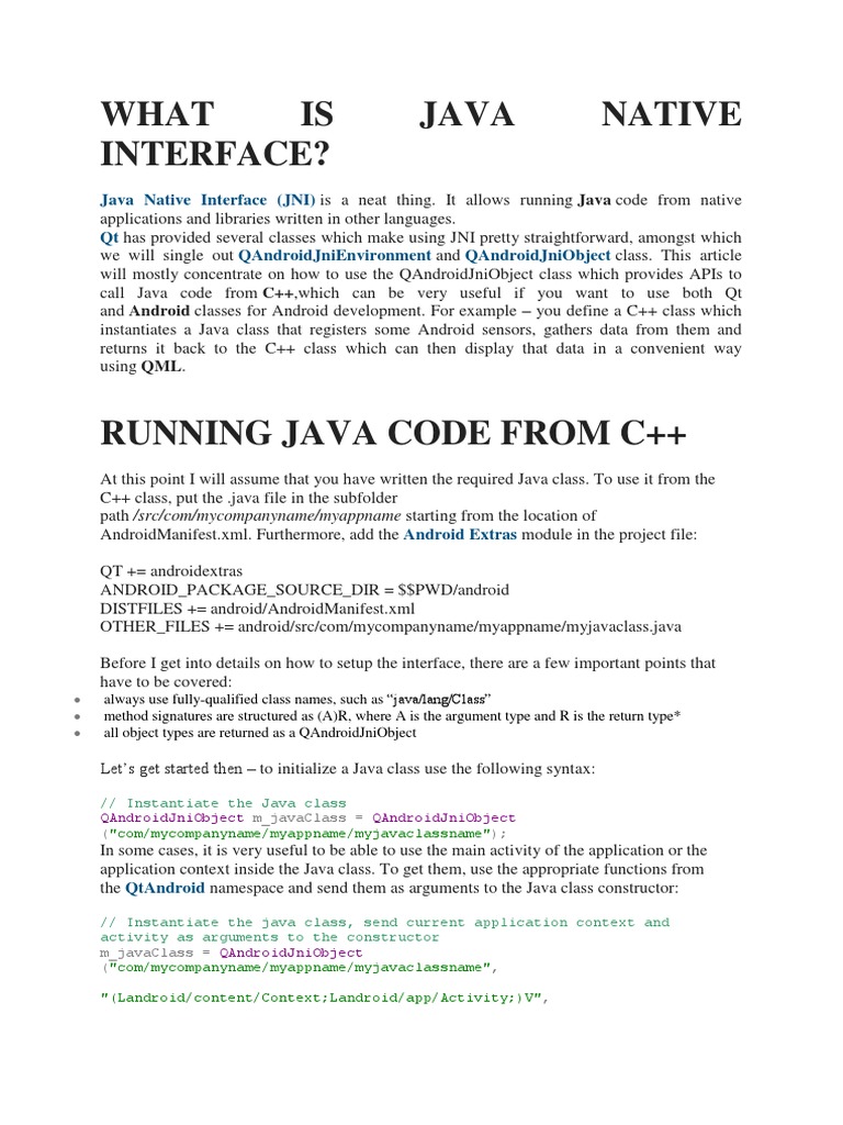 What is Java Native Interface | Java (Programming Language) | Class ...