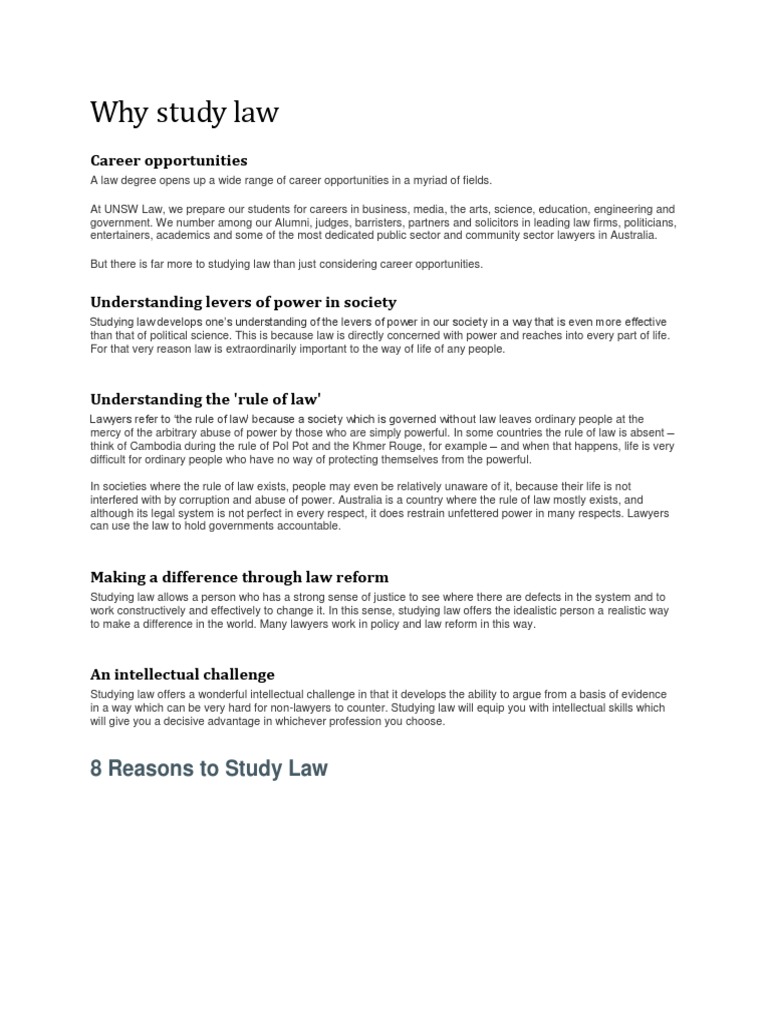 Why Study Law | Postgraduate Education | Lawyer | Free 30-day Trial ...