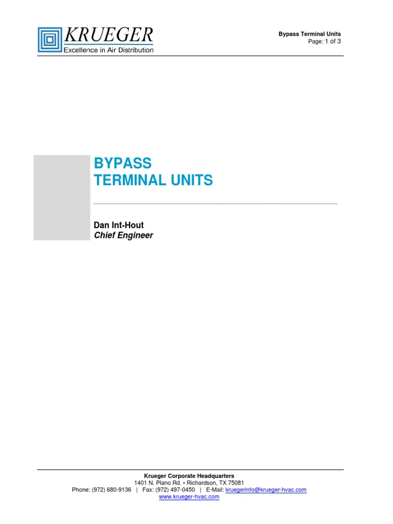 Bypass Vav Terminal Unit | Download Free PDF | Duct (Flow) | Heating ...
