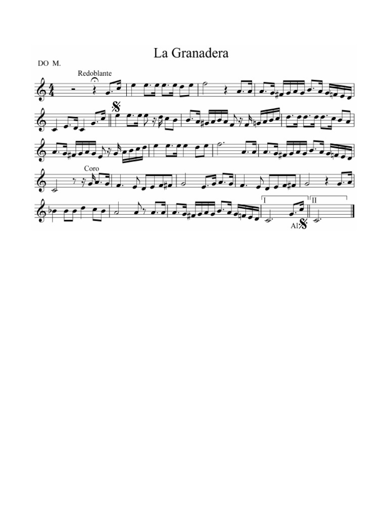 La Granadera Partitura Flauta
