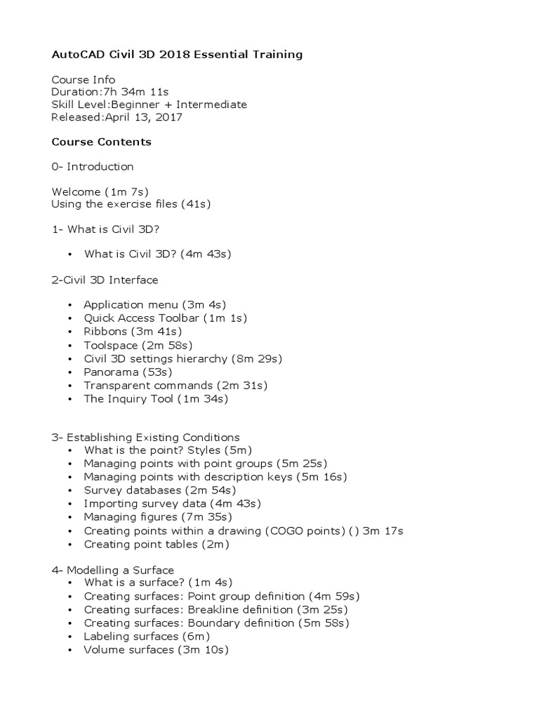 Linkedin Autocad Civil 3d 2018 Essential Training Pdf Software Computing