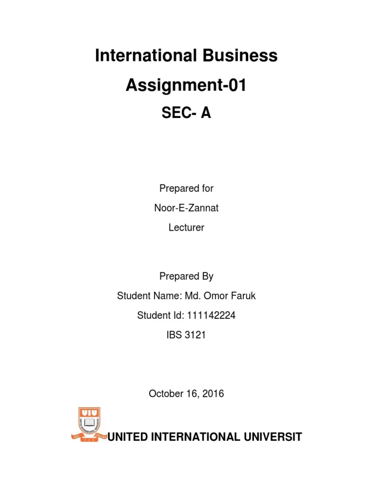International Business Assignment Overview | PDF | Sports & Recreation ...
