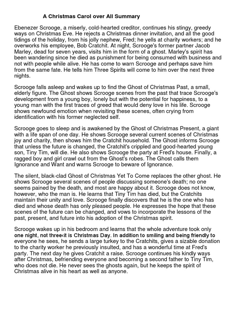 A Christmas Carol Over NOTES | PDF | Ebenezer Scrooge | A Christmas Carol