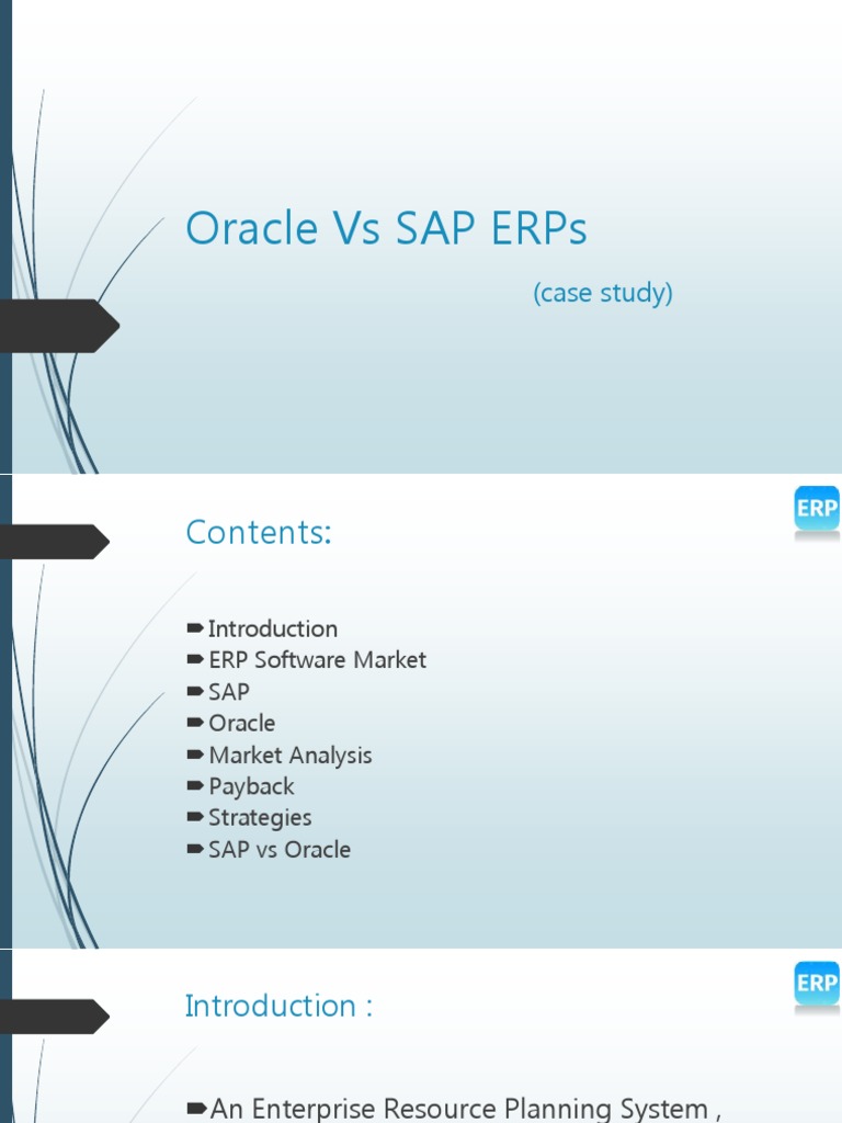 Oracle Vs Sap Erps: (Case Study) | PDF | Sap Se | Oracle Corporation