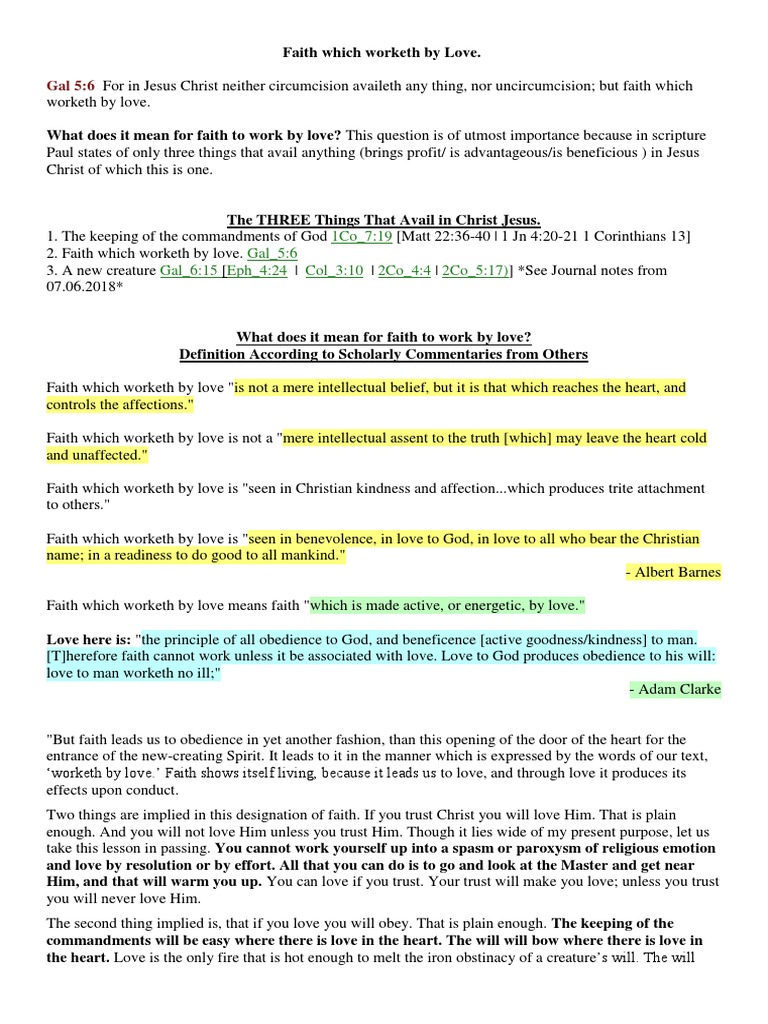 Faith Which Worketh by Love | PDF | Faith | Love