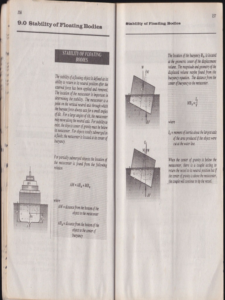 9.0 Stability of Floating Bodies | PDF | Classical Mechanics | Liquids