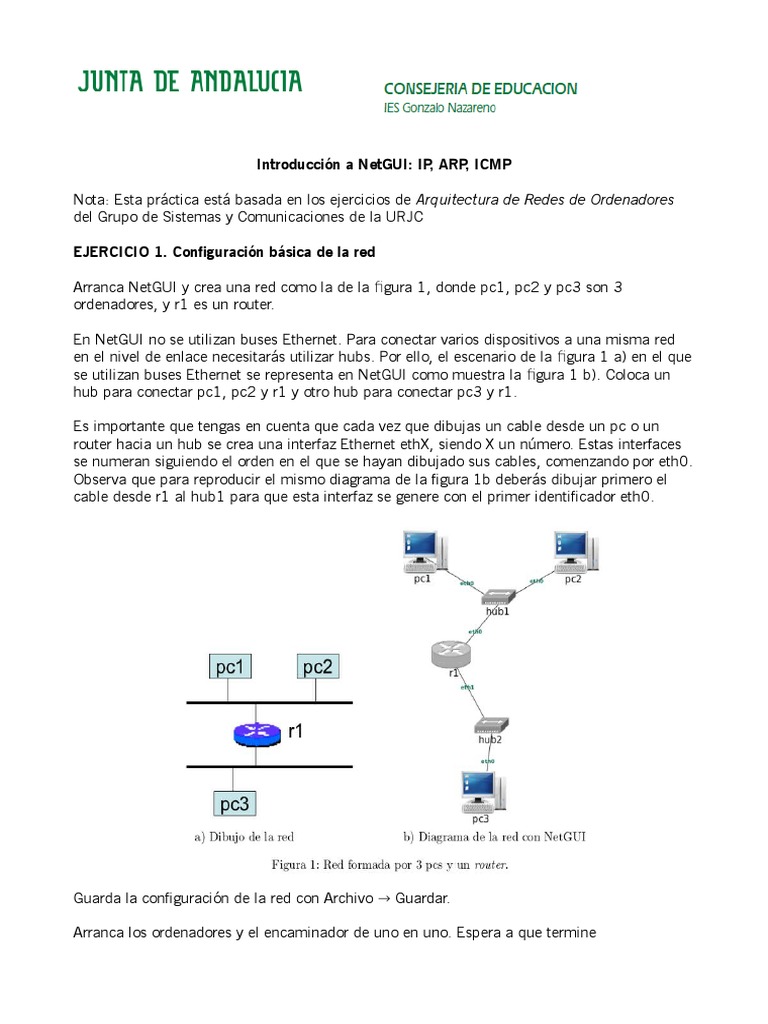 Práctica Netgui PDF | PDF | Enrutador (Computación) | Dirección IP