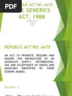 RA6675 - Generics Act of 1988 | PDF | Generic Drug | Prescription Drugs