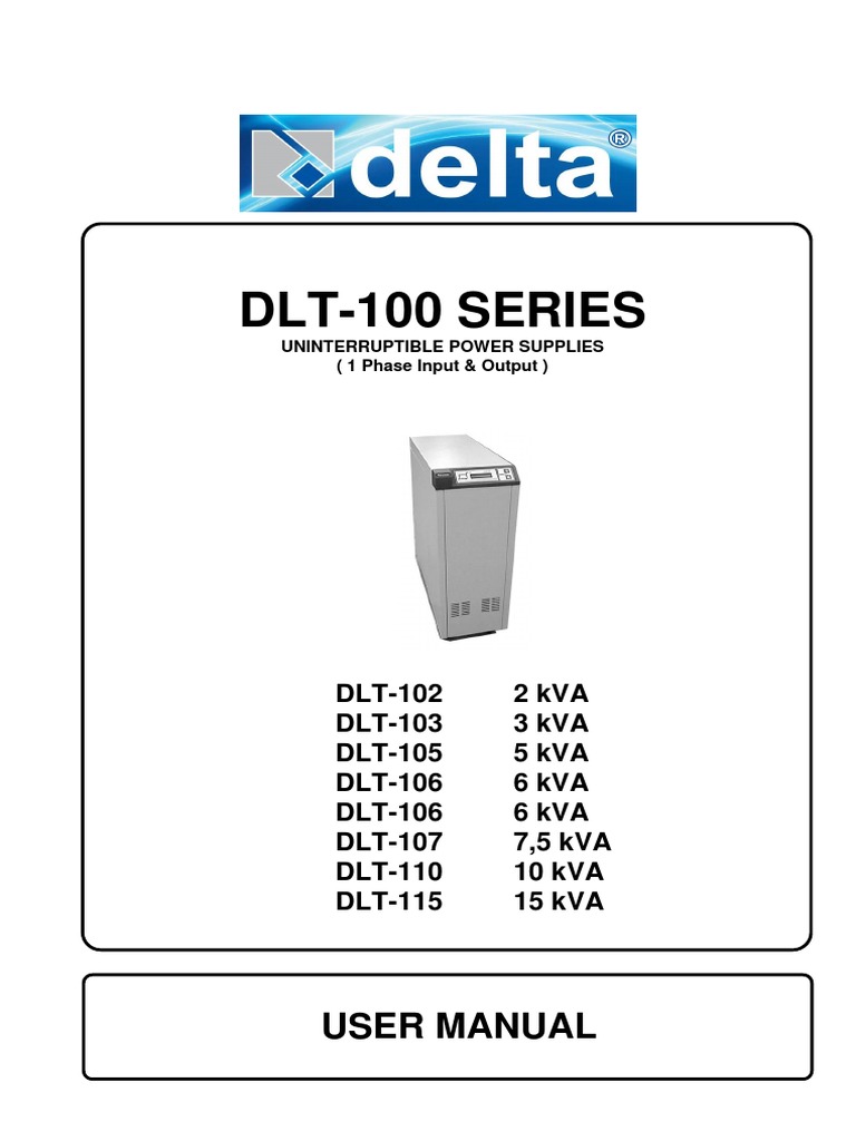 DLT-100 Serie UPS User Manual | PDF | Power Inverter | Power Supply