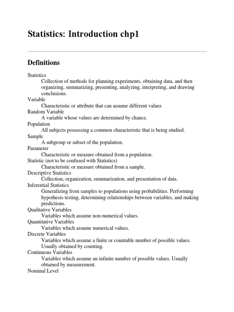 Class BSC Book Statistics All Chpter Wise Notes | PDF | Standard ...