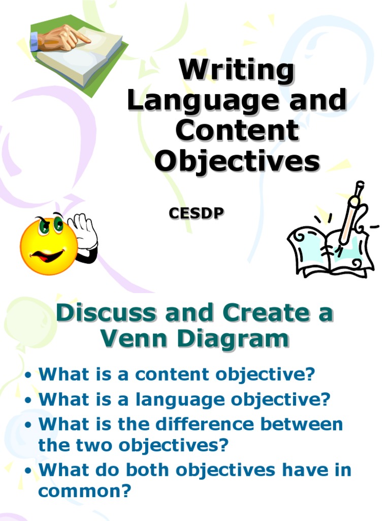 Writing Language and Content Objectives | PDF | English Language ...