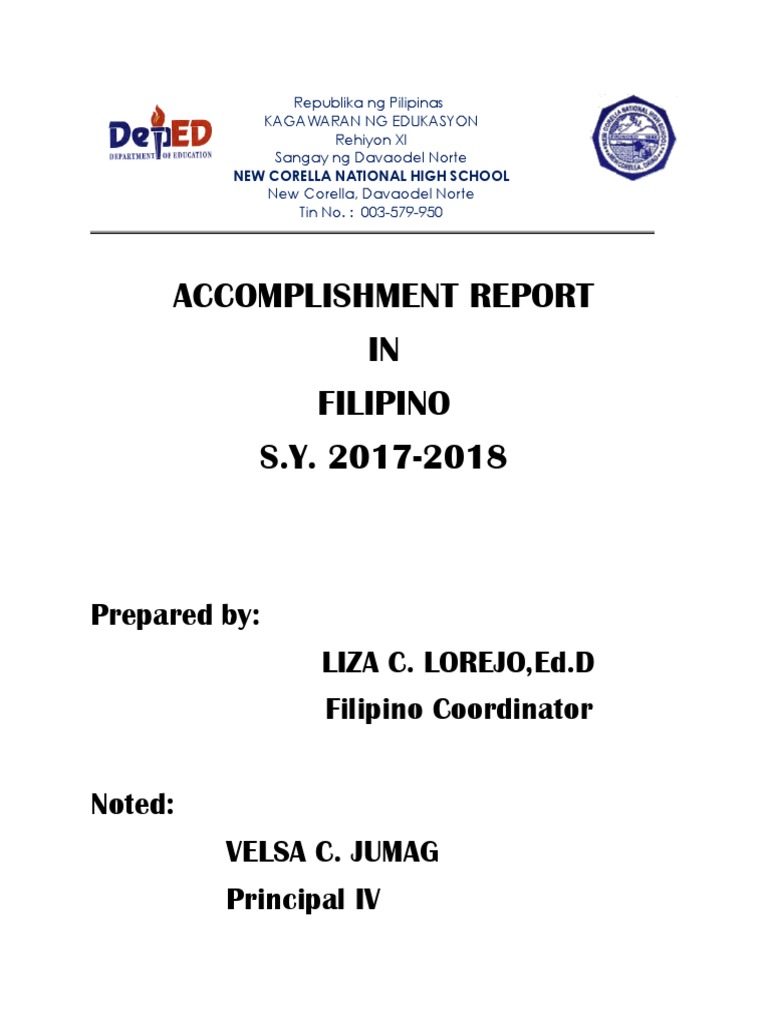 Narrative Report Sample Title Page Narrative Cover Page | TPT