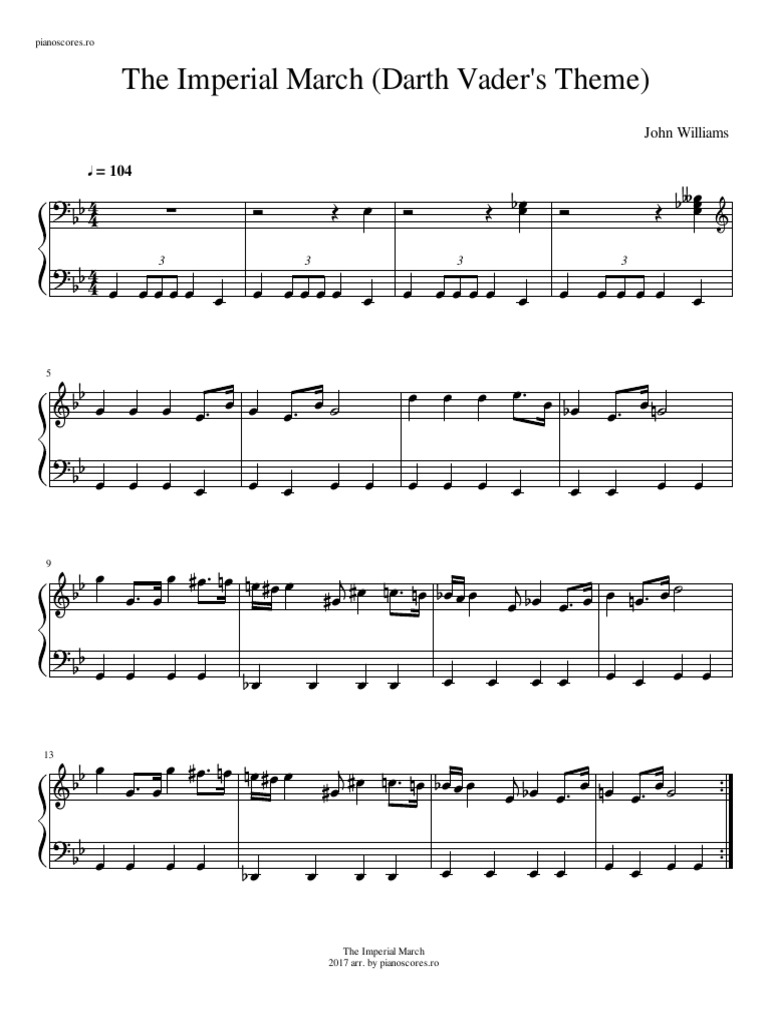 The Imperial March (Darth Vader's Theme) : John Williams | PDF