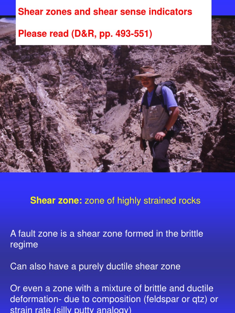 Shear Zones and Shear Sense Indicators Please Read (D&R, Pp. 493-551) | PDF