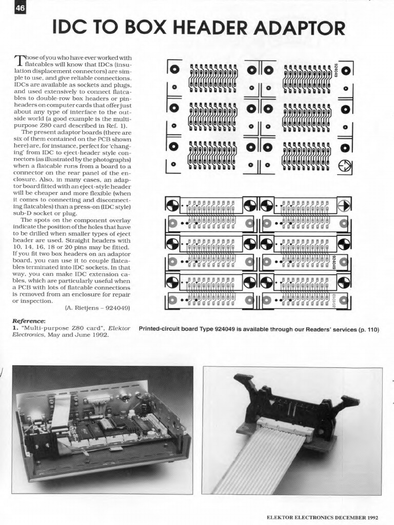 Idc To Box Header Adaptor: Reference | PDF | Electrical Connector | Joining