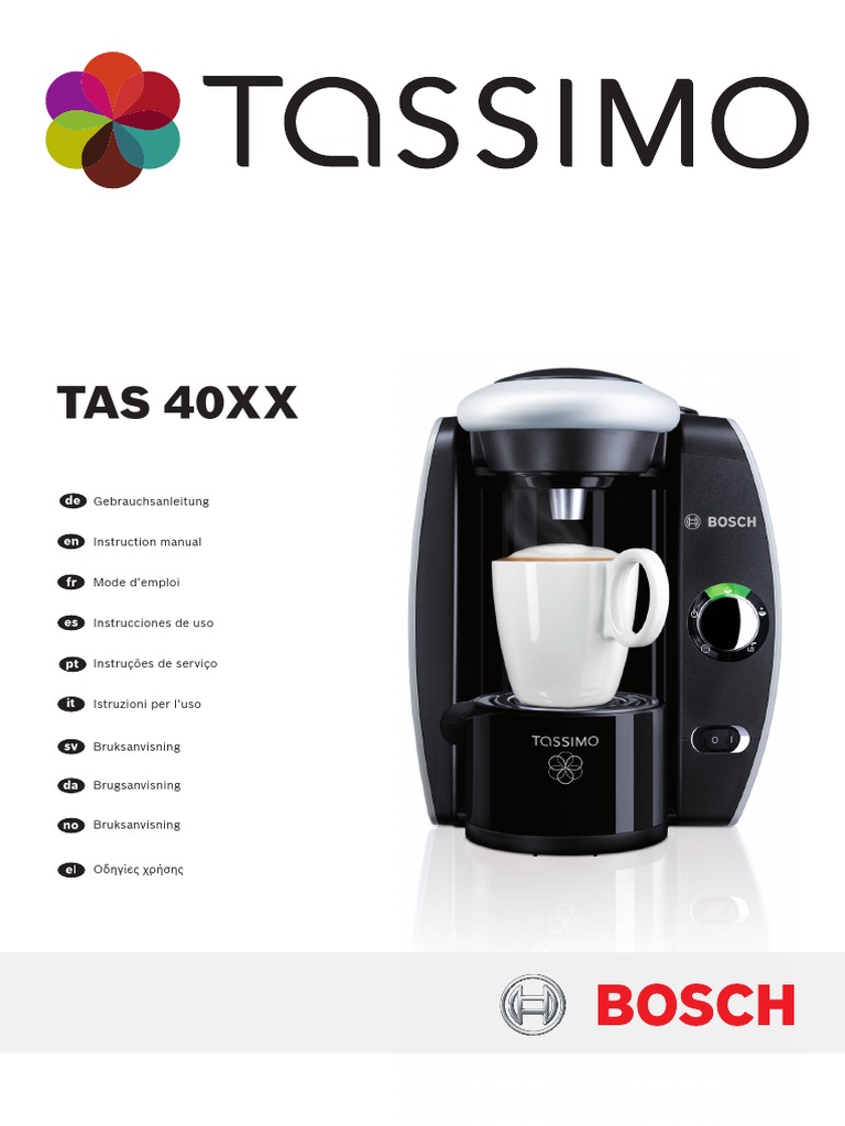 Tassimo T40-T42 Instrucciones de Uso-ESP | PDF | café | Té