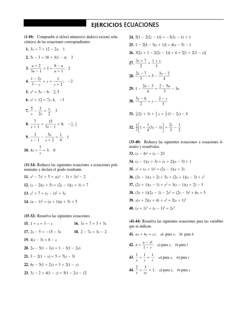 Soluciones Y Reducción De Ecuaciones Pdf Ajedrez Juegos Y Actividades