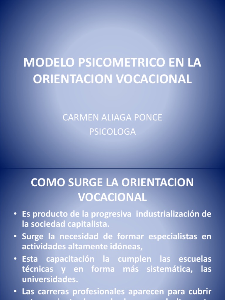 3 Modelo Psicometrico en La Orientacion | Descargar gratis PDF ...