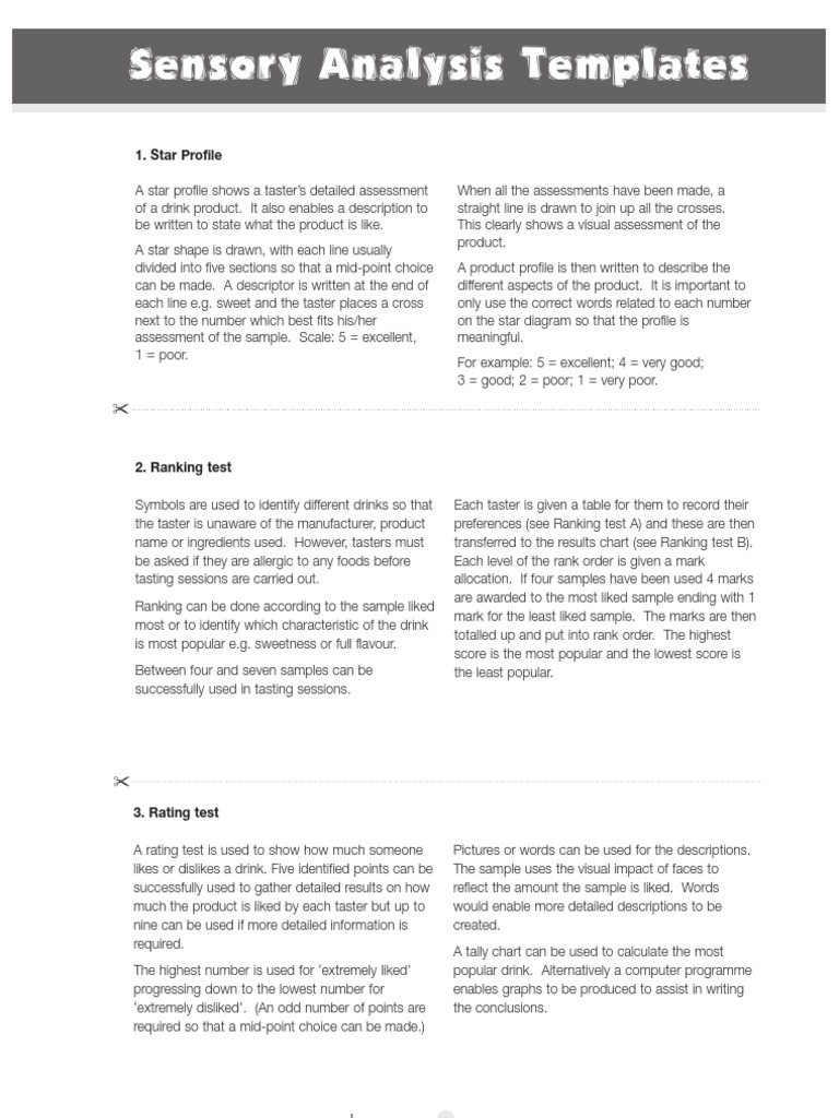 Star Profile for Sensory Analysis | PDF | Cognitive Science | Cognition