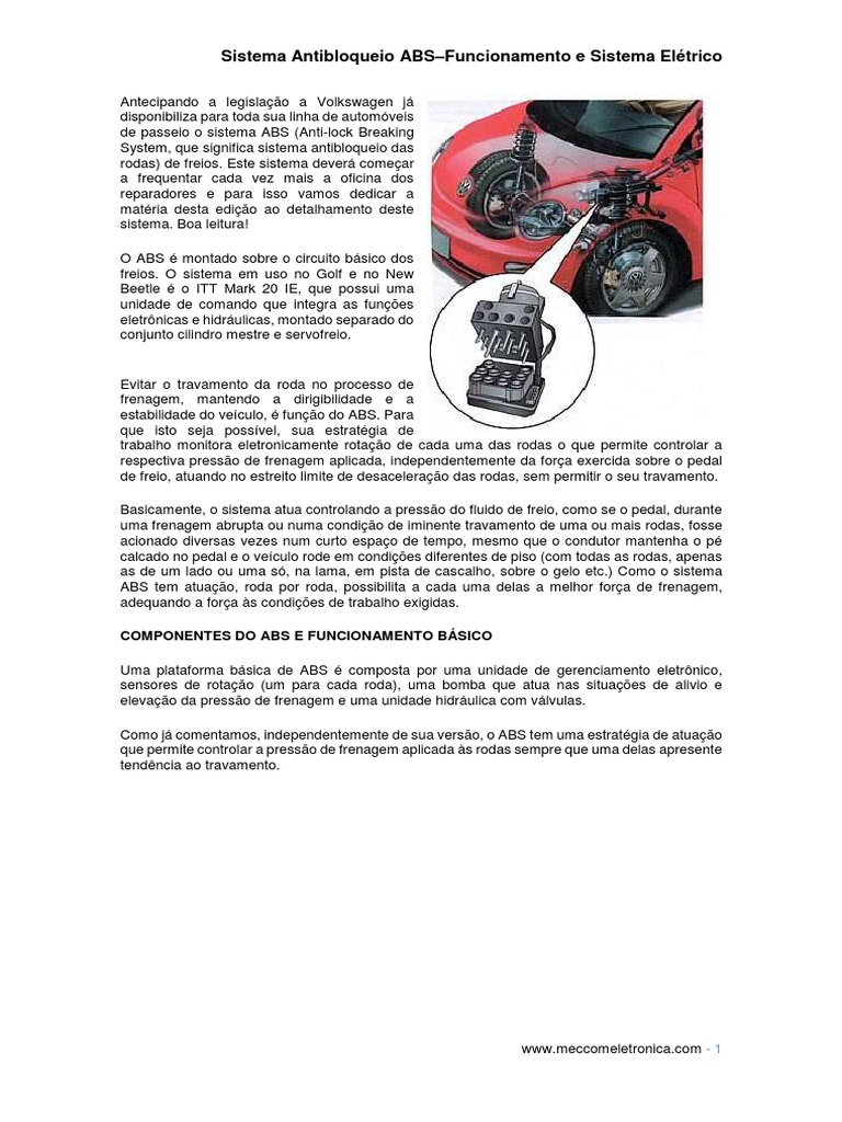 12 - ABS - Funcionamento e Sistema Elétrico - Aluno | PDF | Freios ABS ...