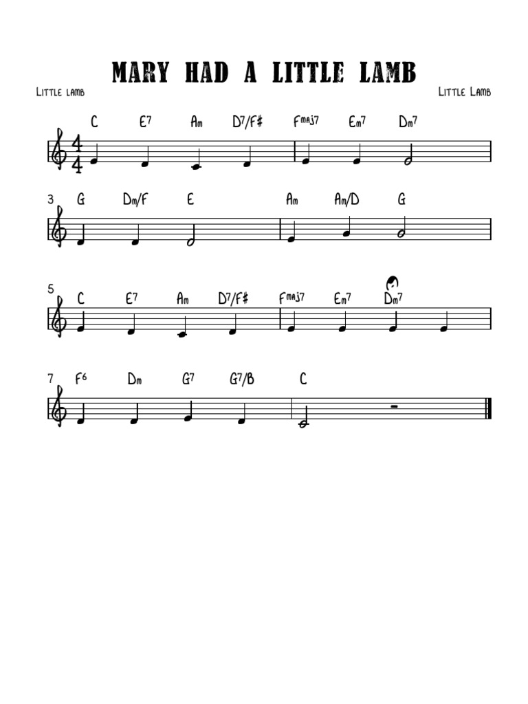 Mary Had A Little Lamb Reharm | PDF