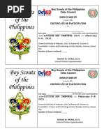 BSP Certificate | PDF | Scouting | Philippines