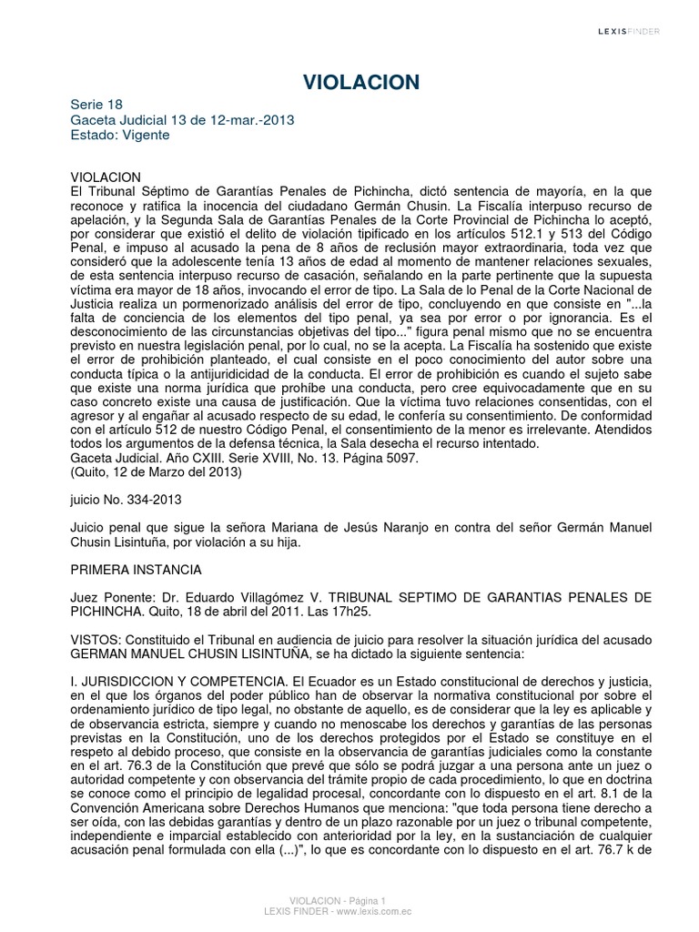 Violacion | PDF | Violación | Derecho penal