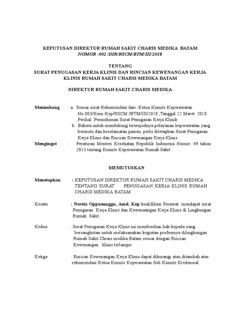 SPK & RKK Perawat (PK I) | PDF