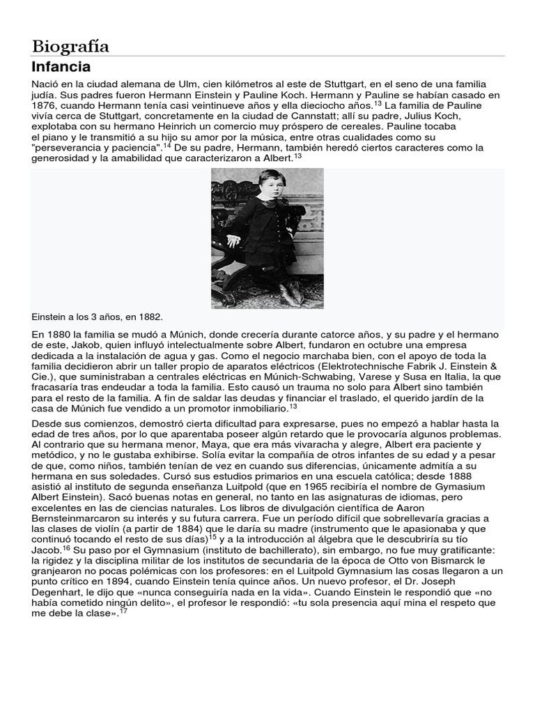 Biografía de Albert Einstein | PDF | Albert Einstein | Science