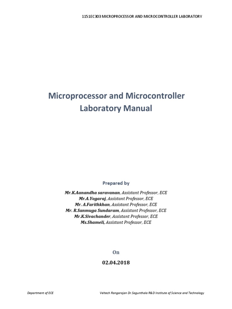 MPMC Lab Manual | PDF | Microcontroller | Microprocessor