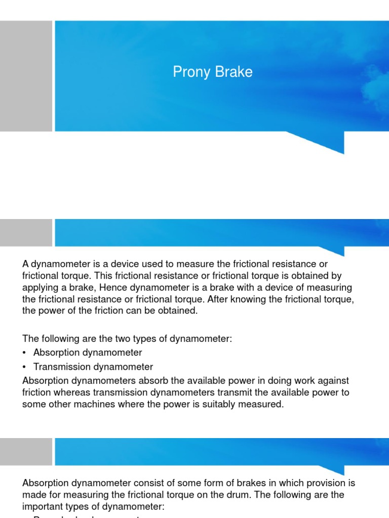 Prony Brake | PDF | Science & Mathematics | Technology & Engineering