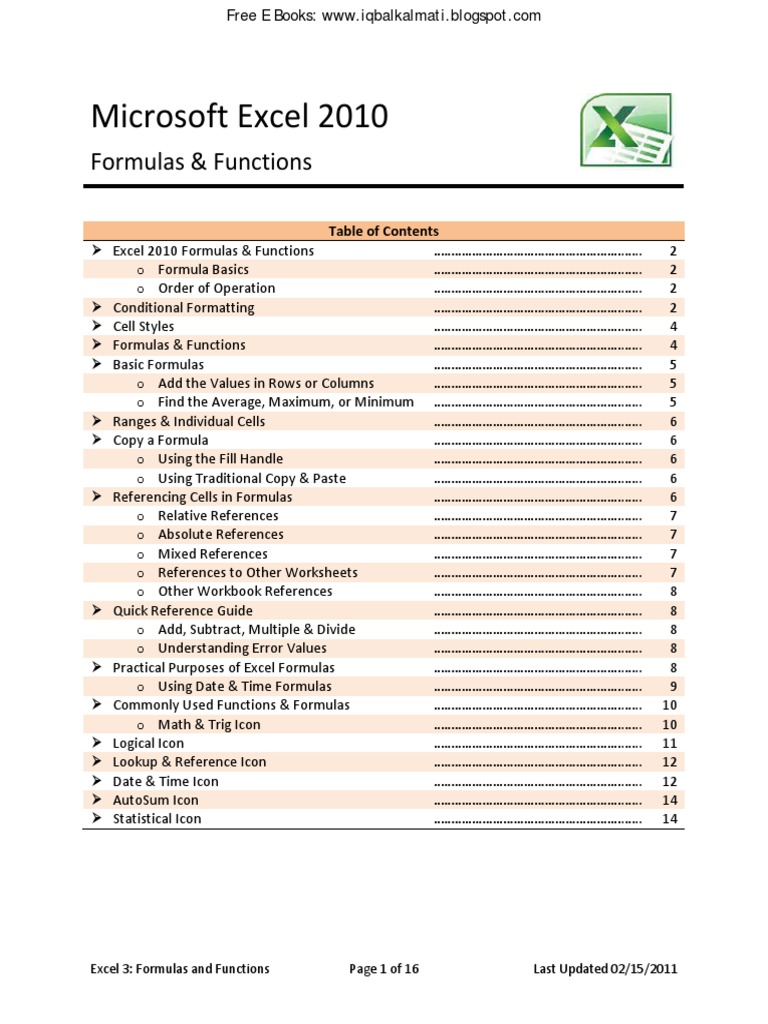 Excel Formulas and Functions | PDF | Spreadsheet | Mode (Statistics)