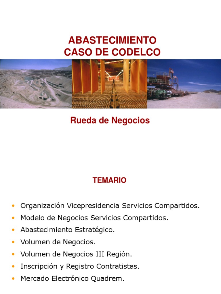 Abastecimiento Caso Codelco | PDF | Benchmarking | Business