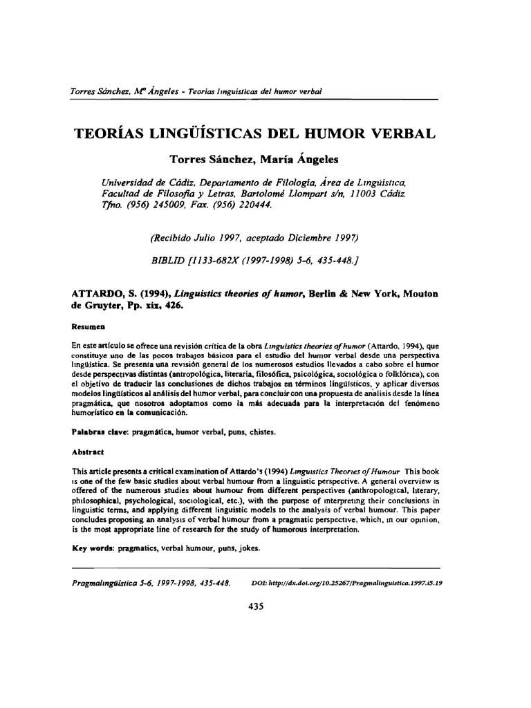 Teoría Del Humor | PDF | Humor | Comunicación
