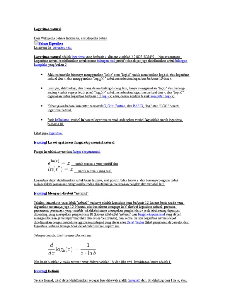 Logaritma Natural | PDF
