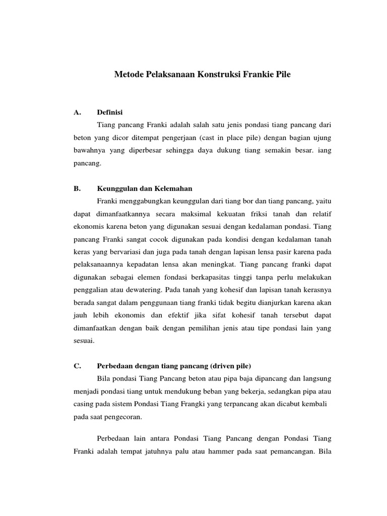Pelaksanaan Frankie Pile | PDF