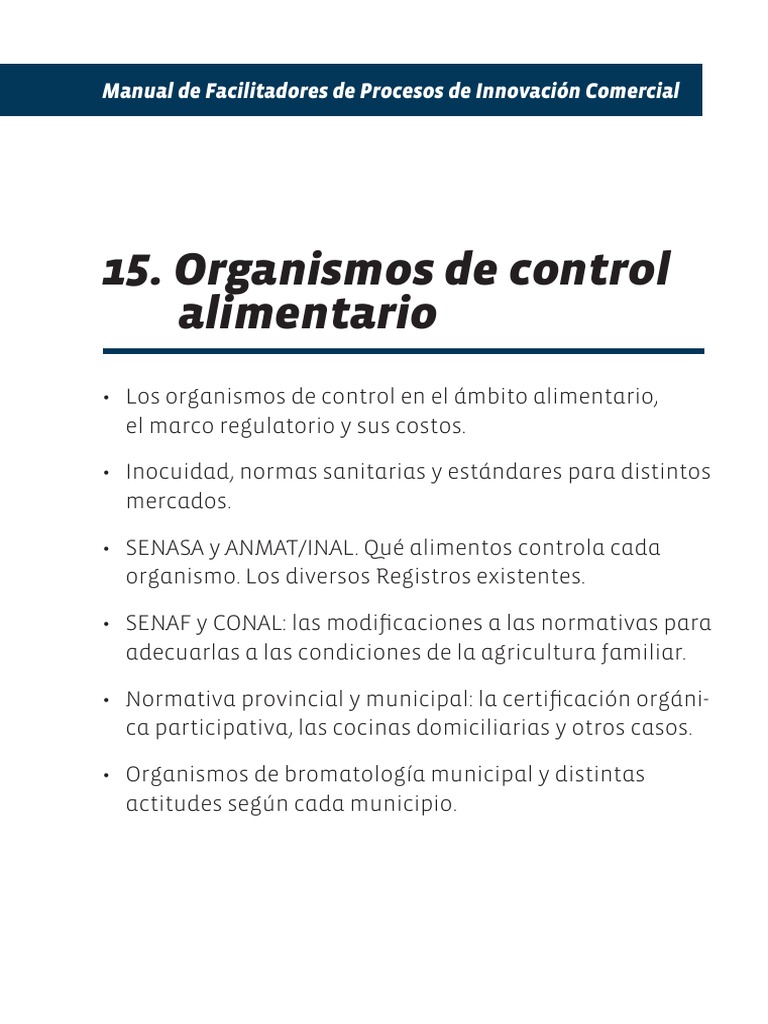 15 Organismos de Control Alimentario PDF | PDF | Alimentos | Carne