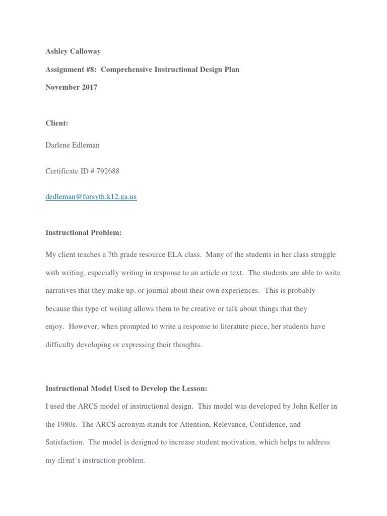 Comprehensive Design Plan | PDF | Infographics | Instructional Design