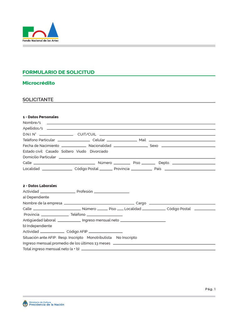 Formulario Microcredito | PDF | Interés | Pagos
