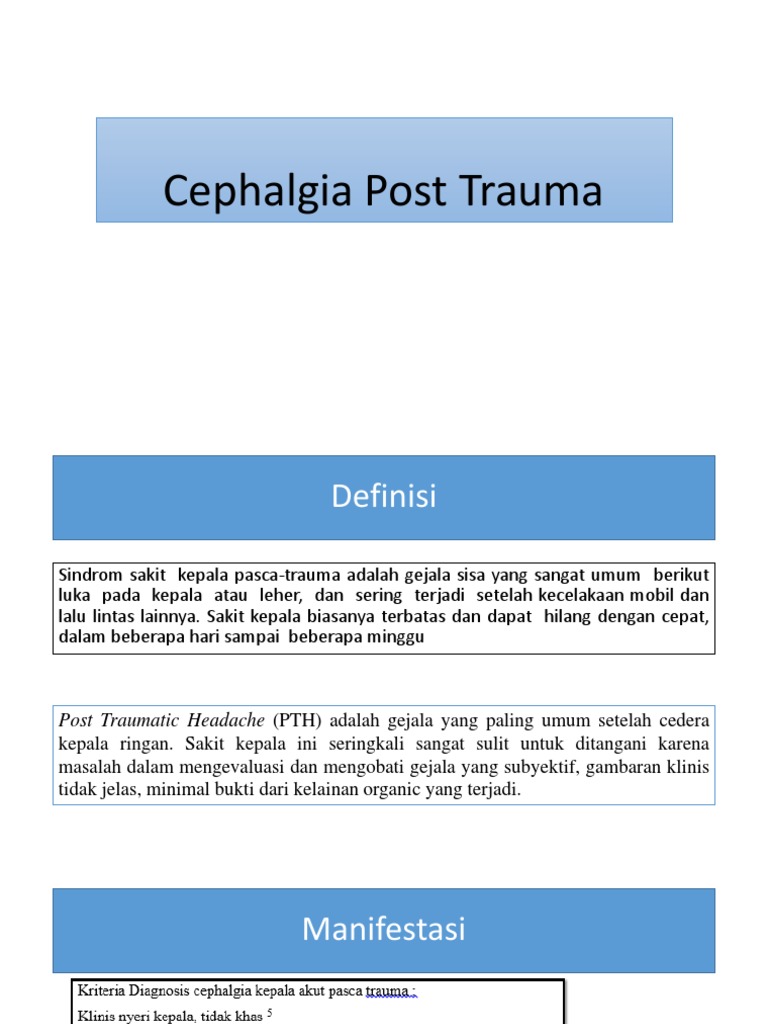 Cephalgia Post Trauma | PDF
