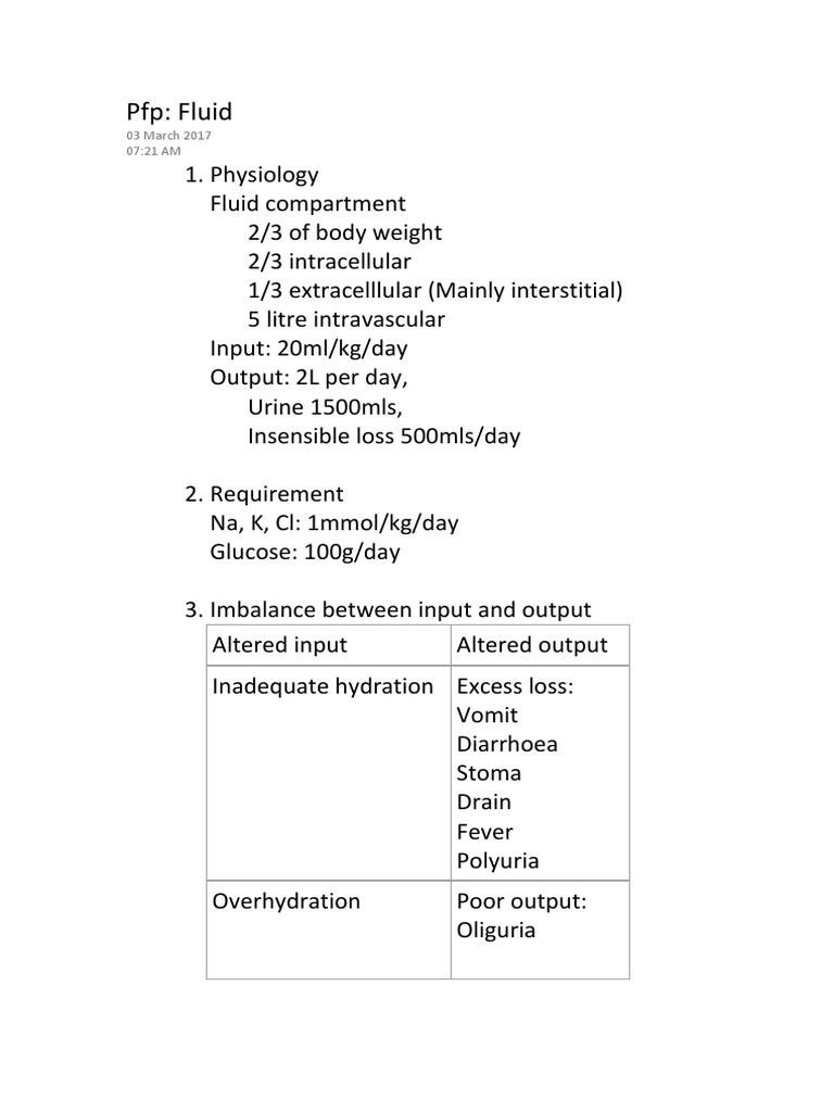 PFP Fluid | PDF | Saline (Medicine) | Diseases And Disorders