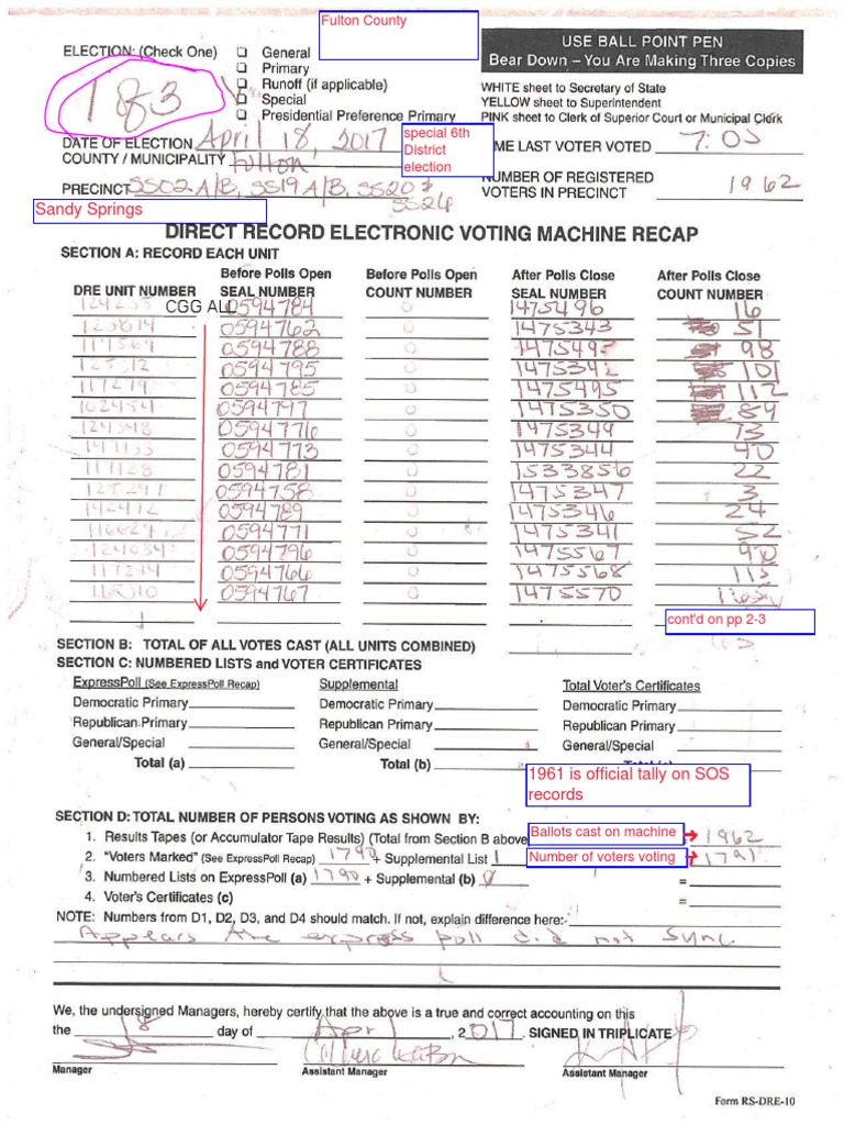 Election Voting Machine Recap Form | PDF