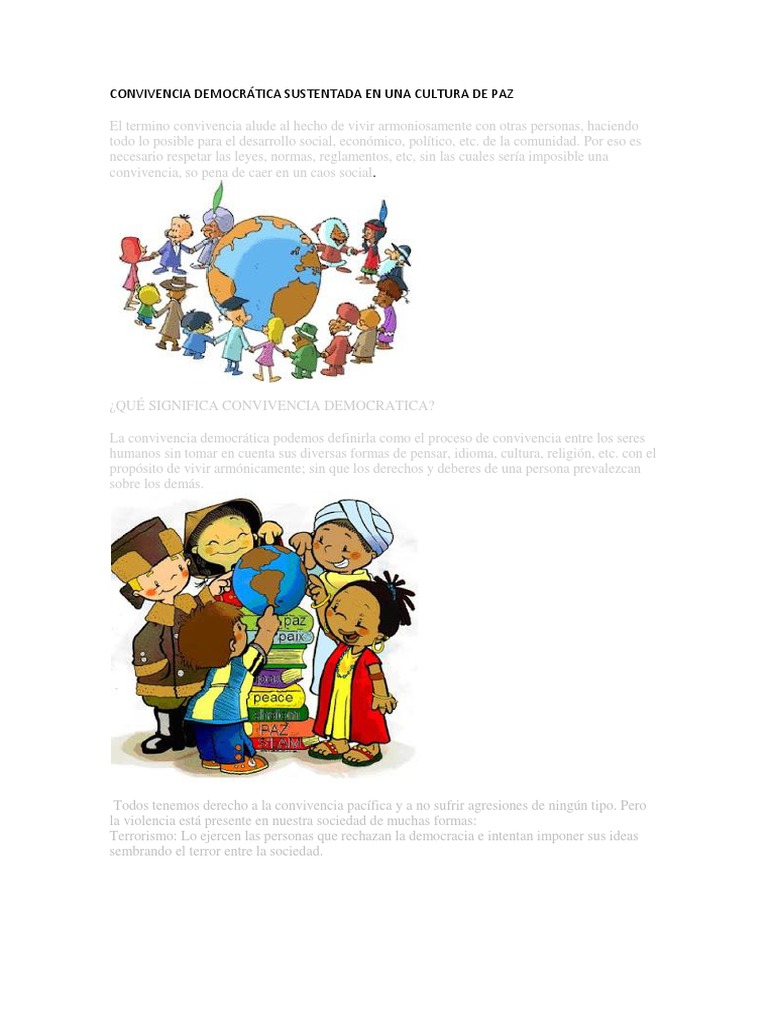 Convivencia Democrática Sustentada en Una Cultura de Paz | PDF | Política