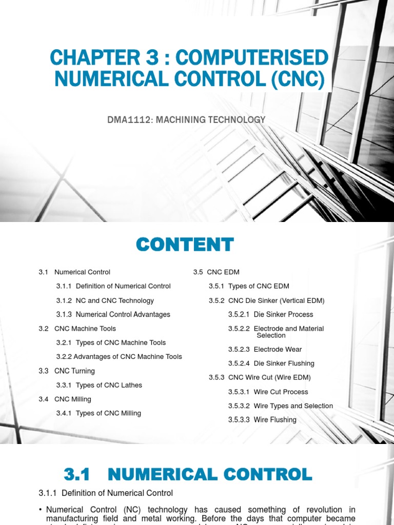 Chapter 3 Computerised Numerical Control (CNC) | PDF | Numerical ...