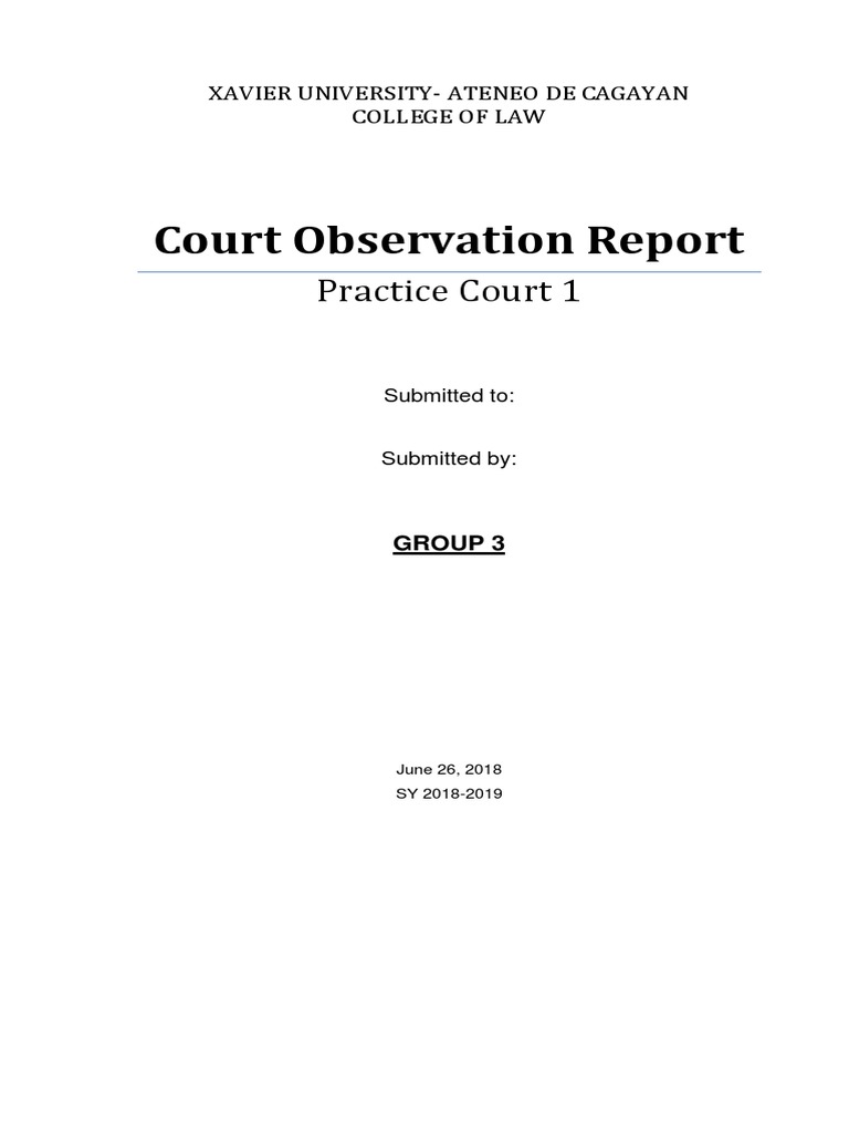 Court Observation Report | PDF | Law