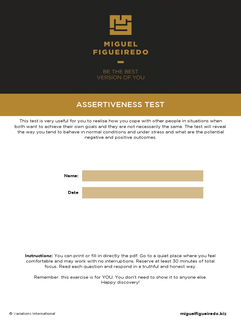 4 Assertiveness Test-Edit | PDF | Action (Philosophy) | Cognition