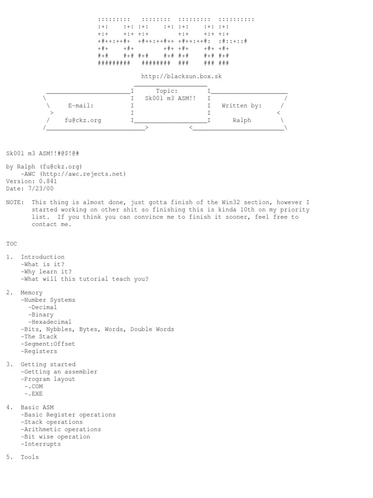 Programming - Assembly for Complete Beginners | Computing | Technology