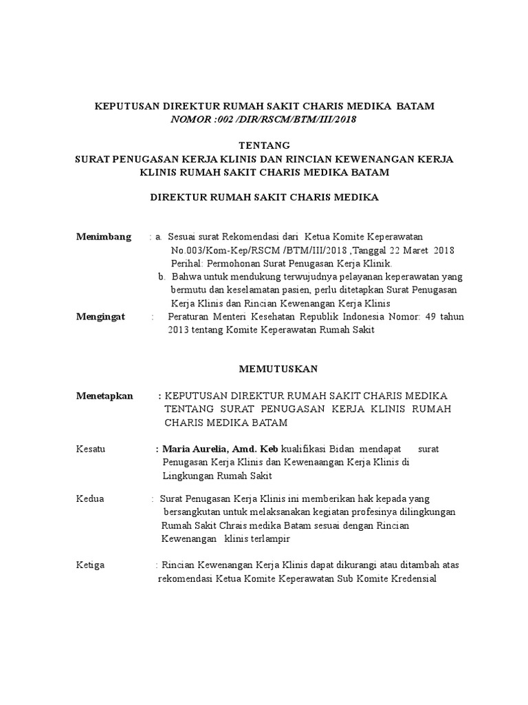 SPK & RKK Bidan (PK I) | PDF