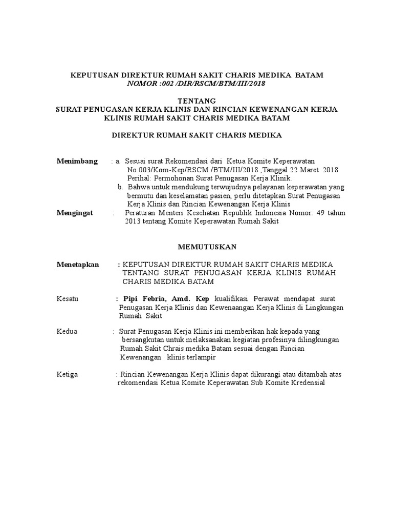 SPK & RKK Perawat (PK I) Ugd | PDF