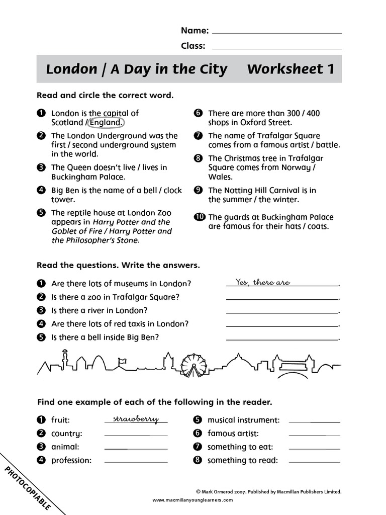 London Worksheet PDF | Download Free PDF | London | United Kingdom